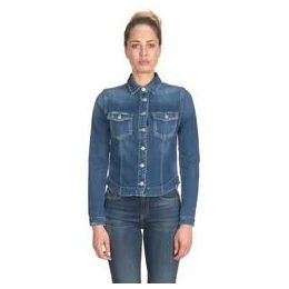 Jeansjacke Le Temps Des Cerises, Damen, Gr. M, blau (jeansblau), 100% Baumwolle, unifarben, normal, Jacken Jeansjacke, in klassischem Design