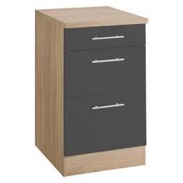 Unterschrank Optifit "Kalmar", grau (anthrazit), B:50cm H:85cm T:60cm, Schr&auml;nke, Unterschrank, Breite 50 cm