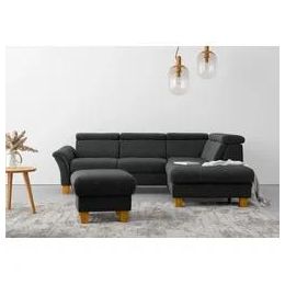 Ecksofa Home Affaire "Lindgren L-Form", grau (anthrazit), B:249cm H:84cm T:217cm, 100% Polyester, Sofas, Ecksofa, wahlweise mit TV-Funktion, Stauraum und Kopfteilverstellung