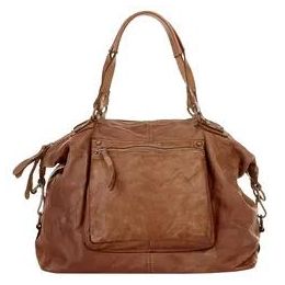 XZONE Shopper X-ZONE, Damen, Gr. B/H/T: 40cm x 30cm x 18cm onesize, braun (cognac), Leder, Taschen Shopper, echt Leder, Made in Italy