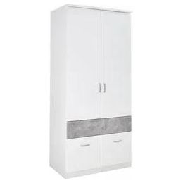 Kleiderschrank Rauch "Kleiderschrank Schrank Garderobe deckenhoher Schrank BREMEN", wei&szlig; (wei&szlig;, beton), B:91cm H:199cm T:58cm, Holzwerkstoff, Schr&auml;nke, Kleiderschrank, in vielen Farbvariationen, inkl. Kranzblende MADE IN GERMANY