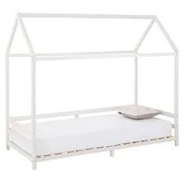 Kinderbett OTTO HOME "Ellen", wei&szlig;, B:98cm H:100cm L:208cm, Betten, Kinderbett, Hausbett mit Reling aus Kiefernholz, zwei Farbvarianten, Breite 208 cm