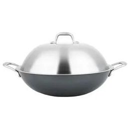 CS SOLINGEN Wok CARL SCHMIDT SOHN "Altena", silber (silberfarben), &Oslash;:36cm, Pfannen, Wok, &Oslash; 36 cm, mit Deckel