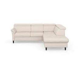 Sit & More Ecksofa SIT & MORE "Marano L-Form", beige (creme), B:252cm T:216cm, 100% Polyester, Sofas, Ecksofa, inklusive Kopfteilverstellung, wahlweise mit Bettfunktion, Bettkasten