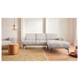 Ecksofa exxpo - SOFA FASHION "Palic, inkl. R&uuml;ckenverstellung, bequem, elegant, Breite 245cm, L-Form", beige (papyrus), B:245cm H:87cm T:185cm, Webstoff Premium: 67% Polyester, 33% Baumwolle;Webstoff: 100% Polyester;Velours: 100% Polyester, Sofas, Ecksofa, vom Sofa zum Hochlehner. Hohe F&uuml;&szlig;e und Holzblende als Designmerkmal