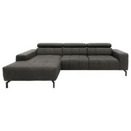 Ecksofa DOMO collection "Cunelli tolle Sitzn&auml;hte als Designelement, fester Sitzkomfort, L-Form", braun (dunkelbraun), B:292cm H:79cm T:175cm, Lederlook;100% Polyurethan, Sofas, Ecksofa, whlw. verstellbare Kopfteile, passend f&uuml;r g&auml;ngige Saugroboter