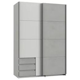 Schwebet&uuml;renschrank wimex "Emden", wei&szlig; (wei&szlig;, beton, nachbildung lichtgrau), B:135cm H:198cm T:64cm, Schr&auml;nke, Schwebet&uuml;renschrank, Mit Au&szlig;enschubk&auml;sten