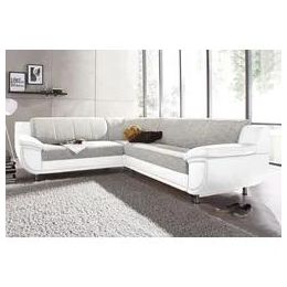 Ecksofa Trendmanufaktur "Rondo 3, zeitlos und modern, im Materialmix, L-Form", wei&szlig; (wei&szlig;, cappuccino), B:267cm H:85cm T:247cm, Primabelle-Microfaser;Kunstleder SOFTLUX / Struktur (77% Polyester; 23% Polyacryl), Sofas, Ecksofa, wahlweise Federkern f&uuml;r hohen Sitzkomfort, wahlweise Bettfunktion