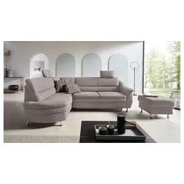 Ecksofa Home Affaire "Cardoso L-Form", grau, B:250cm H:90cm T:175cm, Struktur impr&auml;gniert (100% Polyester);Luxus-Microfaser ALTARA NUBUCK (100% Polyester);Struktur (52% Polyester, 35% Polyacryl, 13% Baumwolle);Luxus-Microfaser weich (90% Polyester, 10% Polyamid), Sofas, Ecksofa, Federkern, wahlweise mit Bett, Schubkasten