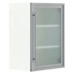 Glash&auml;ngeschrank Optifit, grau (alu, wei&szlig;), B:50cm H:70,4cm T:35,2cm, Schr&auml;nke, Glash&auml;ngeschrank, Breite 50 cm