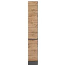 Apothekerschrank KOCHSTATION "KS-Riesa", braun (wotaneiche), B:30cm H:200cm T:60cm, Holzwerkstoff, Schr&auml;nke, Apothekerschrank, Breite 30 cm, MDF-Fronten