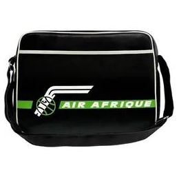 Schultertasche logoshirt "Air Afrique", Damen, Gr. B/H/T: 40cm x 30cm x 40cm, schwarz (schwarz, gr&uuml;n), Lederimitat, bedruckt, mehrfarbig, Taschen Schultertasche, mit Air Afrique-Frontprint