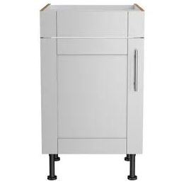 Sp&uuml;lenschrank KOCHSTATION "KS-Ahus", grau (hellgrau matt, wildeiche nachbildung), B:50cm H:87cm T:58,4cm, Schr&auml;nke, Sp&uuml;lenschrank, Breite 50 cm