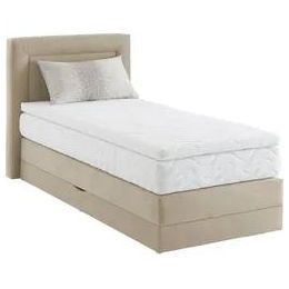 Boxspringbett, beige, B:105cm L:210cm, Westfalia Schlafkomfort, Komplettbetten, Boxspringbett, wahlweise mit Bettkasten und Topper