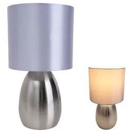 N&auml;ve N&Auml;VE Tischleuchte "Aurum", grau, 1, &Oslash; 17,5cm H: 33cm, 1 Stk., Leuchten, 1xE14, Textilschirm grau, Fu&szlig; stahl-blank, H&ouml;he 33cm, Zuleitung 150cm, Tischleuchte