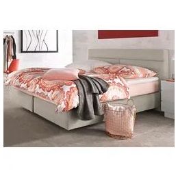 Boxspringbett, beige, B:195cm L:212cm, Bezug Kaltschaum-Topper: 100% Polyester, beidseitig mit Klimafaser versteppt. Abnehmbar und bei 40 C waschbar.;Bezug Kopfteil und seitliche Unterboxen: feiner Strukturstoff aus 77% Polyester, 23% Viskose.;Bezug Obermatratze: 100% Polyester, Westfalia Schlafkomfort, Komplettbetten, Boxspringbett