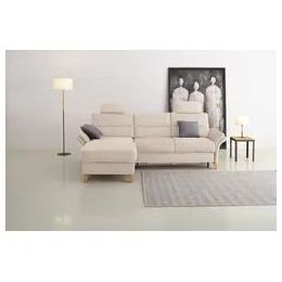 Ecksofa Home Affaire "Westerland L-Form", beige (creme), B:252cm H:90cm T:162cm, 100% Polyester, Sofas, Ecksofa, Federkern-Polsterung, wahlweise mit Bettfunktion, Bettkasten
