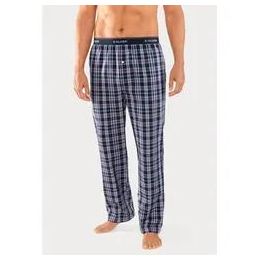 Webhose s.Oliver, Herren, Gr. 60/62 (XXL), N-Gr, blau (blau, kariert), Web, Obermaterial: 100% Baumwolle, kariert, Basic, bequem lang, Hosen Pyjamahose Homewear Hose, mit Markenlogo im Bund