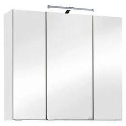 Spiegelschrank Welltime "Texas", wei&szlig;, B:70cm H:66cm T:20cm, Holzwerkstoff, Schr&auml;nke, Spiegelschrank, Breite 70 cm, mit LED-Aufbauleuchte