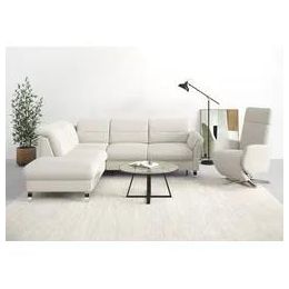 Sit & More Ecksofa SIT & MORE "Grenoble L-Form mit Federkern", beige (creme), B:247cm H:85cm T:222cm, Sofas, Ecksofa, wahlweise mit Bettfunktion, Bettkasten, Arm- und Kopfteilverstellung