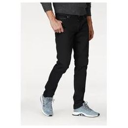 Straight-Jeans Bruno Banani "Dylan", Herren, Gr. 38, L&auml;nge 32, schwarz, Obermaterial: 98% Baumwolle, 2% Elasthan, Basic, normal lang, Jeans Straight-Jeans, gerade Beinform, Used-Waschung, niedrige Leibh&ouml;he