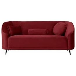 3-Sitzer Home Affaire "Ashly", rot, B:184cm H:81cm T:80cm, 100% Polyester, Sofas, in 3 Bezugsvarianten, Boucl&eacute;, Samtoptik und Struktur weich.