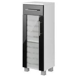 Unterschrank Welltime "Jaca", grau (anthrazit), B:30cm H:84cm T:27cm, Schr&auml;nke, Unterschrank, Breite 30 cm, mit MDF Hochglanz-Fronten