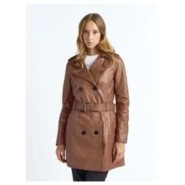 Langjacke Maze "Culima", Damen, Gr. XL, braun (cognac), Obermaterial: 100% Lammleder. Futter: 100% Polyester, Jacken Langjacke