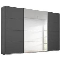 Schwebet&uuml;renschrank Rauch "Kleiderschrank Schrank Garderobe W&auml;scheschrank TOMA", grau (graumetallic), B:315cm H:210cm T:62cm, Holzwerkstoff, Schr&auml;nke, Schwebet&uuml;renschrank, inkl. Regaleinsatz sowie zus&auml;tzlichen Einlegeb&ouml;den MADE IN GERMANY