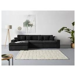 Ottomane Home Affaire "Skara L-Form", grau (anthrazit), B:310cm H:86cm T:100cm, 100% Polyester, Sofas, Ottomane, Lounge-Sofa mit Federkernpolsterung, in vielen Bezugsvarianten