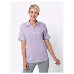 Poloshirt Classic Basics "Poloshirt", Damen, Gr. 44, lila (flieder), 100% Baumwolle, unifarben, Shirts