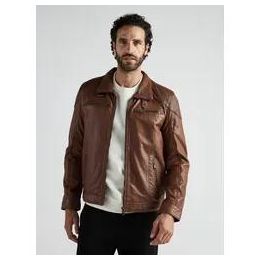Lederjacke JCC "51195", Herren, Gr. 46, braun (cognac), Oberstoff: 100% Lammleder; Futter: 100% Polyester, mit Knopf, Jacken