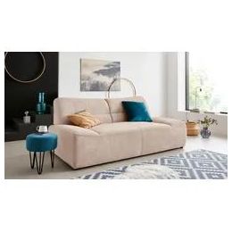 2-Sitzer DOMO collection "Cesena modernes Sofa mit flachen Armlehnen, komfortabel", beige, B:200cm H:81cm T:109cm, Sofas, fester Sitzkomfort, frei im Raum stellbar
