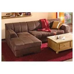 Ecksofa Home Affaire "Falk klare Linien, elegant und zeitlos, L-Form", braun (mocca), B:262cm H:77cm T:159cm, Sofas, Ecksofa, mit Federkern und wahlweise mit Bettfunktion