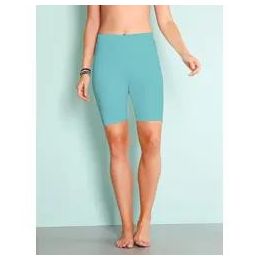 Radlerhose, Gr. 50, Normalgr&ouml;&szlig;en, blau (t&uuml;rkis), 95% Baumwolle, 5% Elasthan, unifarben, kurz, Hosen Radlerhose