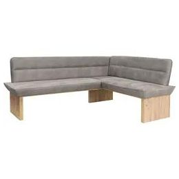 Eckbank OTTO HOME "Beluna Polsterbank, Sitzecke", grau (grau, decor wotan eiche), B:210cm H:89cm T:169cm, Polyester, Sitzb&auml;nke, Eckbank, mit Wellenunterfederung im Sitz, TOPSELLER