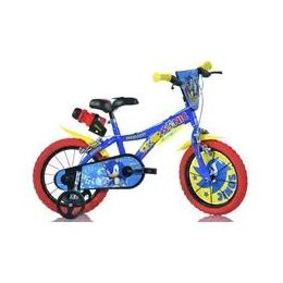 Kinderfahrrad DINO BIKES "16" Sonic Kinderfahrrad Jugen Freilauf Alter 4&ndash;7 Jahre St&uuml;tzr&auml;der" Gr. 25, blau, Fahrr&auml;der, Kinder, 25cm, 14 Zoll (35,56cm), mit St&uuml;tzr&auml;dern, Trinkflasche und Frontschild