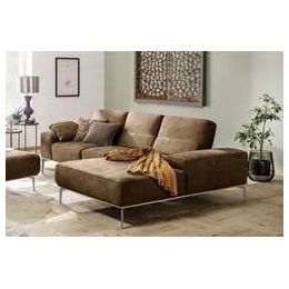 Ecksofa W.Schillig "run, Designsofa mit tollem Sitzkomfort, bequem, L-Form", braun (chocolate s37), B:279cm H:88cm T:178cm, Longlife Xtra-Leder Z73: Naturwalkleder der Luxusklasse aus den erlesensten Rohh&auml;uten. Hautst&auml;rke 1, 1 &ndash; 1, 3 mm;ROHLEDER Jacquard-Flachgewebe Q2 W60 (63% Polyester, 37% Polyacryl);ROHLEDER Chenille-Flachgewebe Q2 W77 (68% Polyacryl, 32% Polyester);Stoff S37 (100% Polyester),