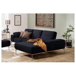 Ecksofa W.Schillig "run, Designsofa mit tollem Sitzkomfort, bequem, L-Form", blau (dunkelblau w82), B:279cm H:88cm T:178cm, Longlife Xtra-Leder Z73: Naturwalkleder der Luxusklasse aus den erlesensten Rohh&auml;uten. Hautst&auml;rke 1, 1 &ndash; 1, 3 mm;ROHLEDER Jacquard-Flachgewebe Q2 W60 (63% Polyester, 37% Polyacryl);ROHLEDER Chenille-Flachgewebe Q2 W77 (68% Polyacryl, 32% Polyester);Stoff S37 (100% Polyester),