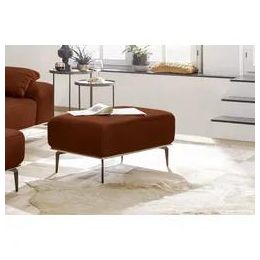 Polsterhocker W.Schillig "run", orange (terracotta w82), B:75cm H:46cm T:60cm, Flachgewebe W82 Q2 (74% Polyacryl, 26% Polyester), Hocker, Polsterhocker, mit Holzsockel, F&uuml;&szlig;e in Bronze pulverbeschichtet, Breite 75 cm