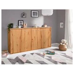 Schrankbett Priess "Oregon", beige (astkernbuchefarben), H:102cm, Schrankbetten, wahlweise mit LED-Beleuchtung