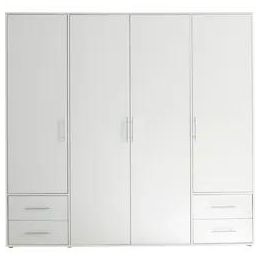 Kleiderschrank Schlafkontor "Valencia", wei&szlig; (wei&szlig;, wei&szlig;), B:206cm H:195cm T:60cm, Melamin, Schr&auml;nke, Kleiderschrank