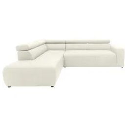 Ecksofa DOMO collection "Brandon L-Form, auch in Leder", wei&szlig;, B:275cm H:80cm T:228cm, Luxus-Kunstleder;100% Polyurethan, Sofas, Ecksofa, inklusive Kopfteilverstellung, wahlweise mit Sitztiefenverstellung