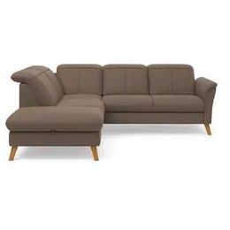 Sit & More Ecksofa SIT & MORE "Romero L-Form", braun (chocco), B:250cm H:91cm T:220cm, 100% Polyester, Sofas, Ecksofa, wahlweise mit oder ohne TV-Funktion, Bettfunktion, Bettkasten