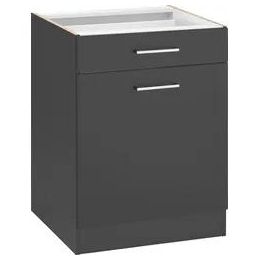 Unterschrank KOCHSTATION "KS-Kehl", grau, B:60cm H:82cm T:60cm, MDF, Schr&auml;nke, Unterschrank, ohne Arbeitsplatte