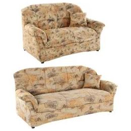 Polstergarnitur DOMO collection "Bahia zeitlos & elegantes Sofa, bequem", beige, Luxus-Microfaser, Inklusive Federkern, Sitzm&ouml;bel-Sets, 3-Sitzer & 2-Sitzer-Set