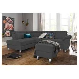 Sit & More Ecksofa SIT & MORE "Arngast L-Form", grau (graphit), B:245cm H:84cm T:194cm, Sofas, Ecksofa, inklusive Kopfteilverstellung und Federkern