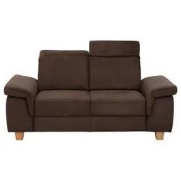2-Sitzer Home Affaire "Dalia", braun (mocca), B:173cm T:96cm, Luxus-Microfaser Florence (100% Polyester);Luxus-Microfaser weich (90% Polyester, 10% Polyamid);Webstoff (100% Polyester), Sofas, mit Federkernpolsterung, wahlweise auch mit Kopftteilverstellung
