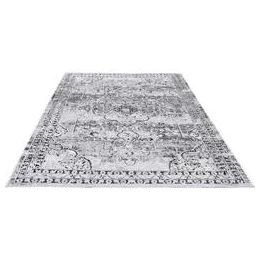 Teppich Gino Falcone "Orelia 105", silber (silberfarben), B:75cm H:7mm L:150cm, Polyester, Teppiche, Teppich, Kurzflor, modernes Design, Orient-Optik, leichter Glanz, Wohnzimmer