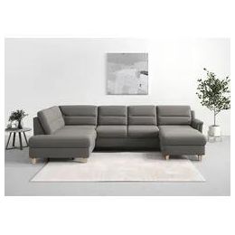 Sit & More Wohnlandschaft SIT & MORE "Far&ouml; U-Form", braun (schlamm), B:325cm H:90cm T:187cm, Sofas, Wohnlandschaft, inklusive Federkern, wahlweise mit Bettfunktion und Bettkasten